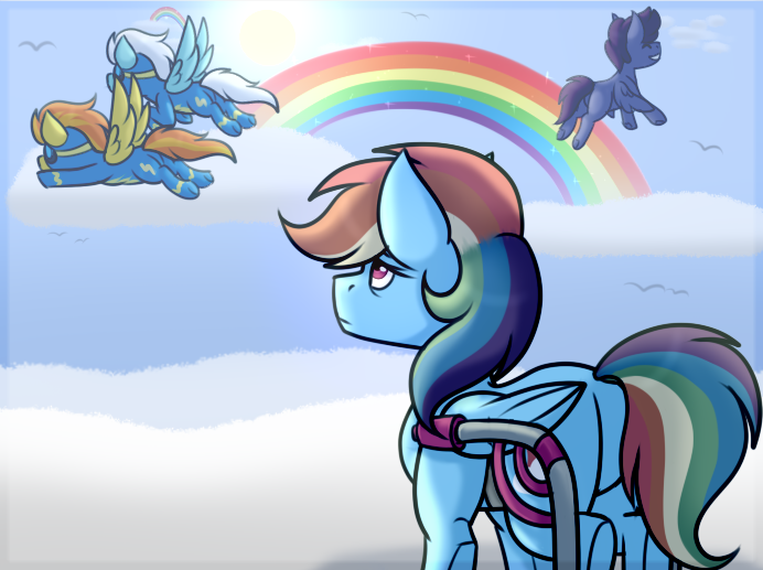 #3200315 - safe, artist:blacklight-fox, fleetfoot, rainbow dash, spitfire, pegasus, pony, 2023 ...