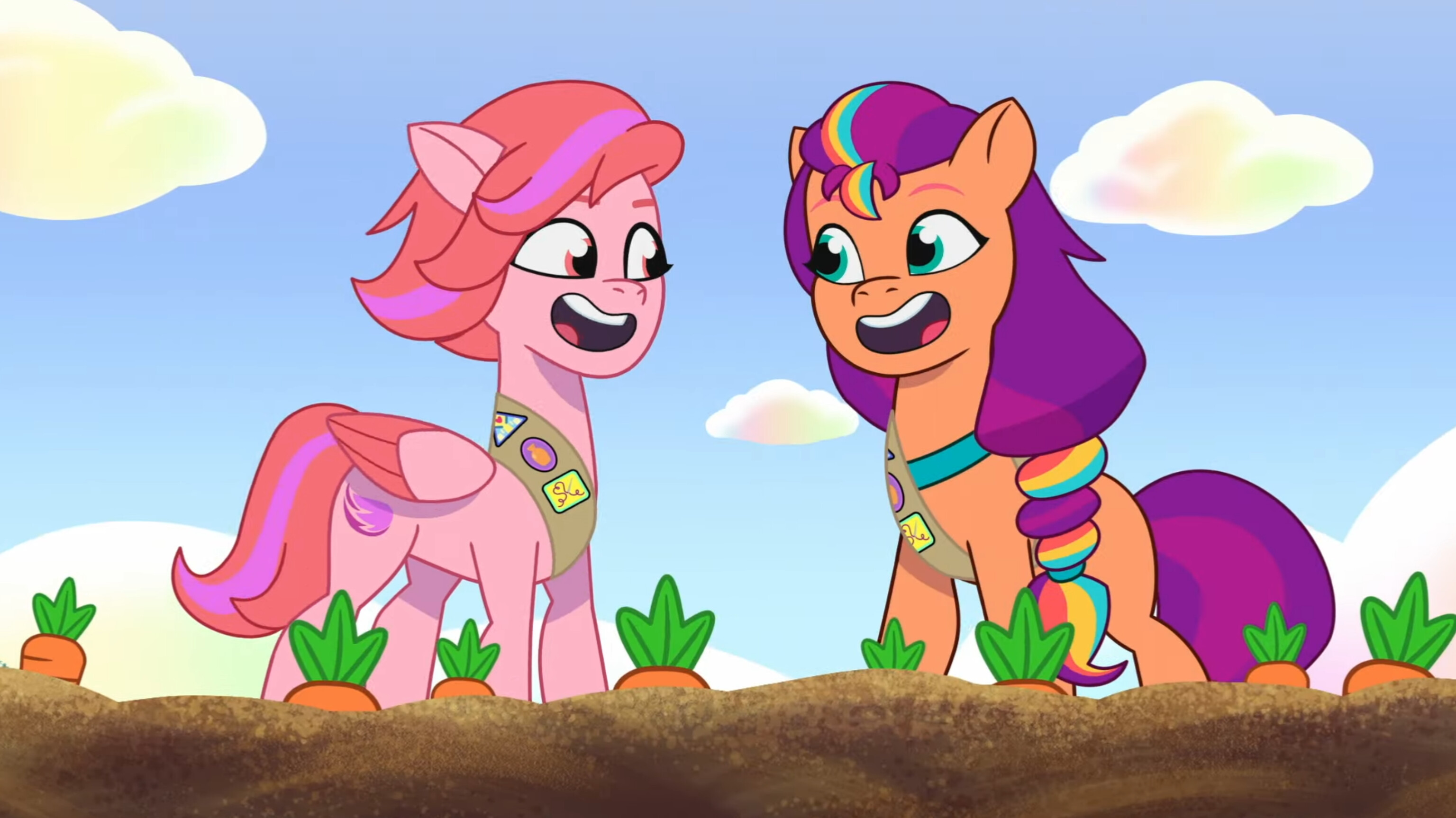 #3204807 - safe, screencap, sunny starscout, windy, earth pony, pegasus, pony, attack of the ...