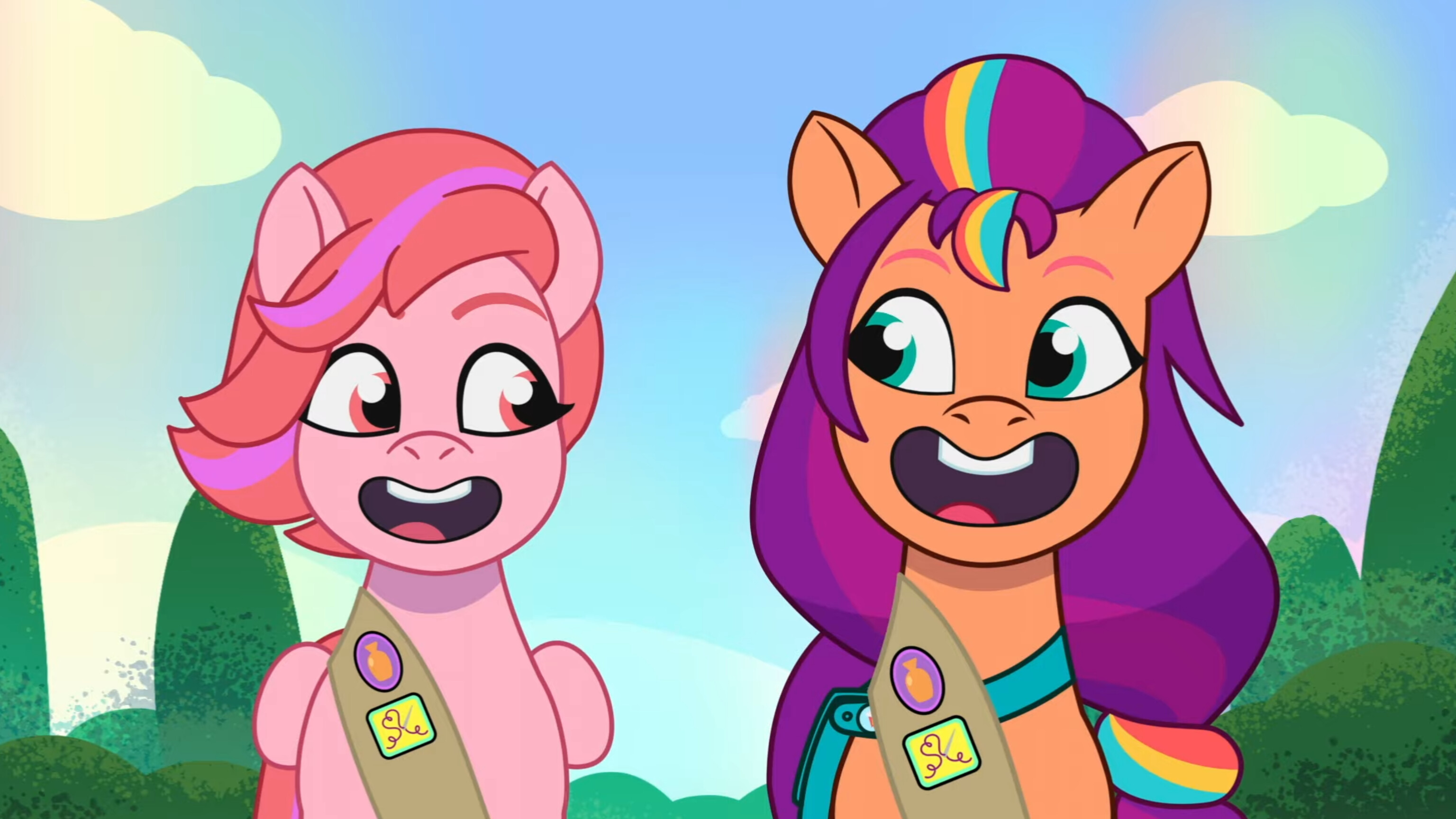 #3204808 - safe, screencap, sunny starscout, windy, earth pony, pegasus, pony, attack of the ...