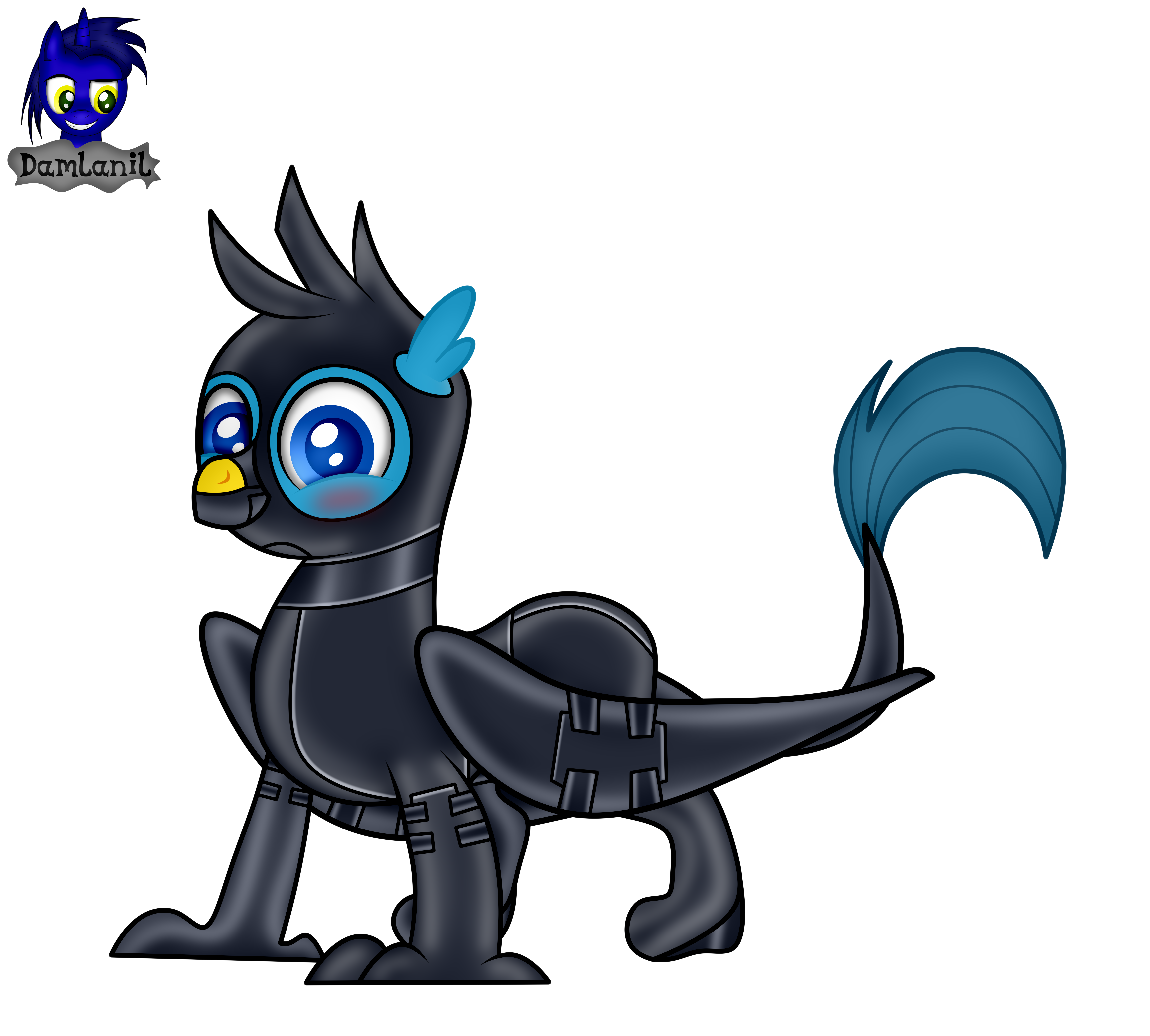 #3205083 - safe, artist:damlanil, gallus, griffon, g4, bdsm, blushing ...