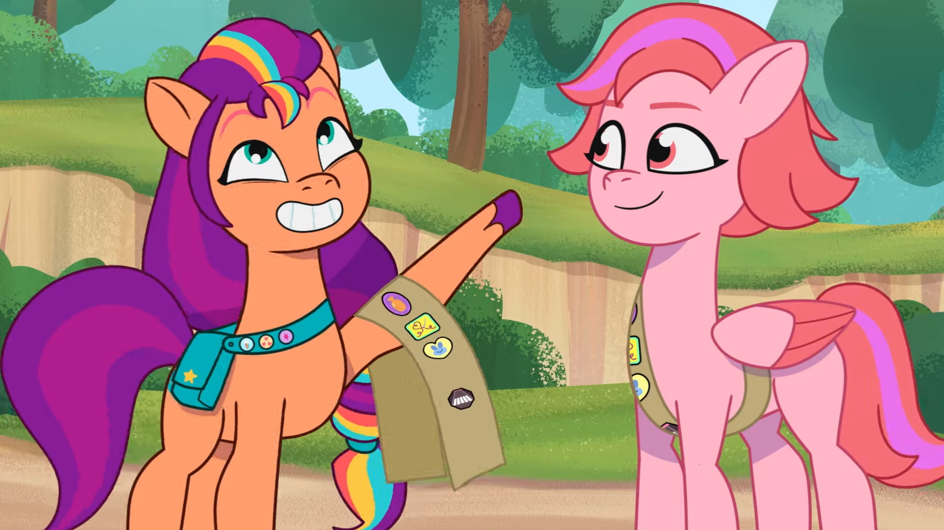 #3205768 - safe, screencap, sunny starscout, windy, earth pony, pegasus, pony, attack of the ...