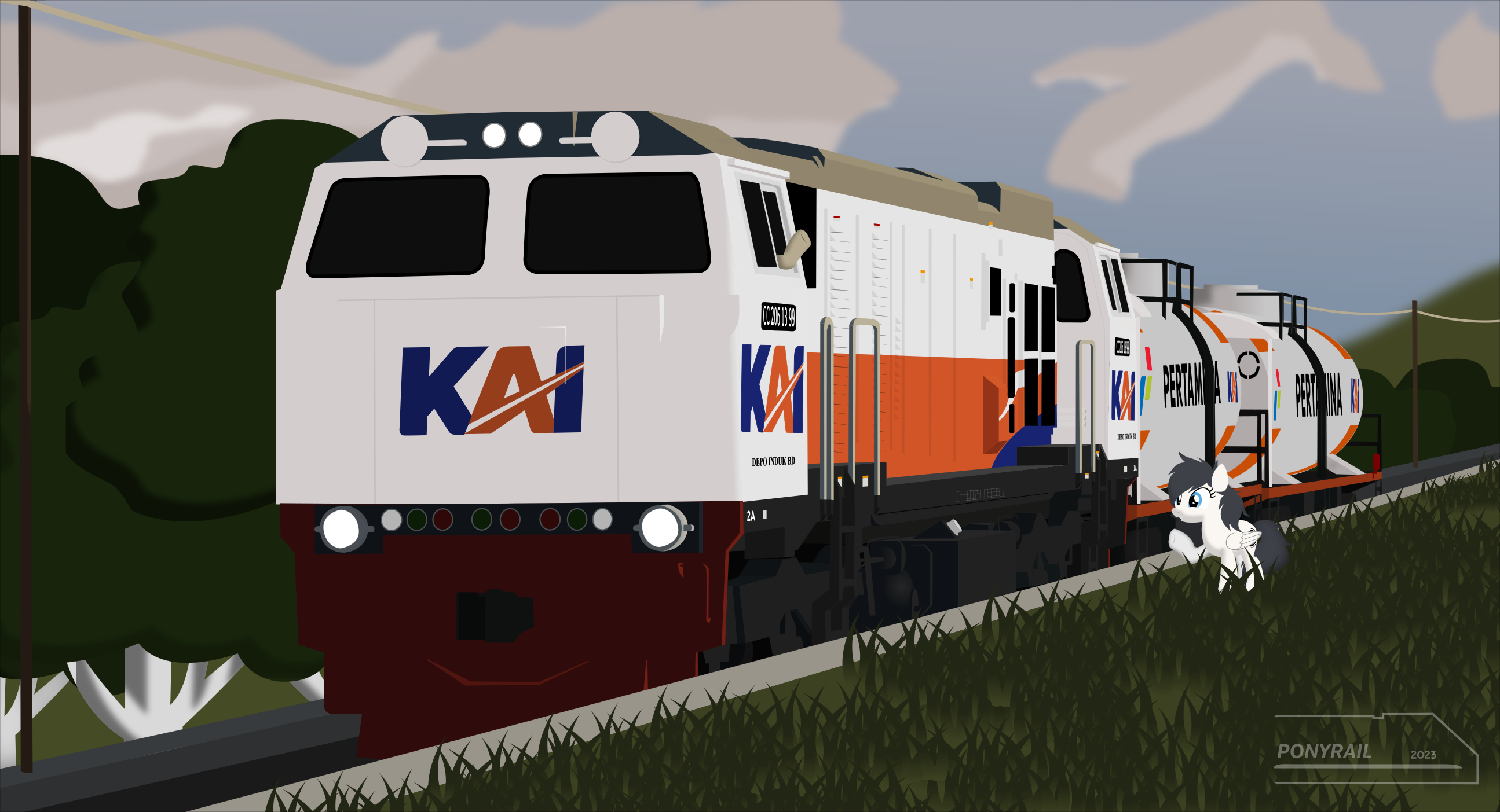 #3208103 - safe, artist:ponyrailartist, oc, oc only, oc:jet blast ...