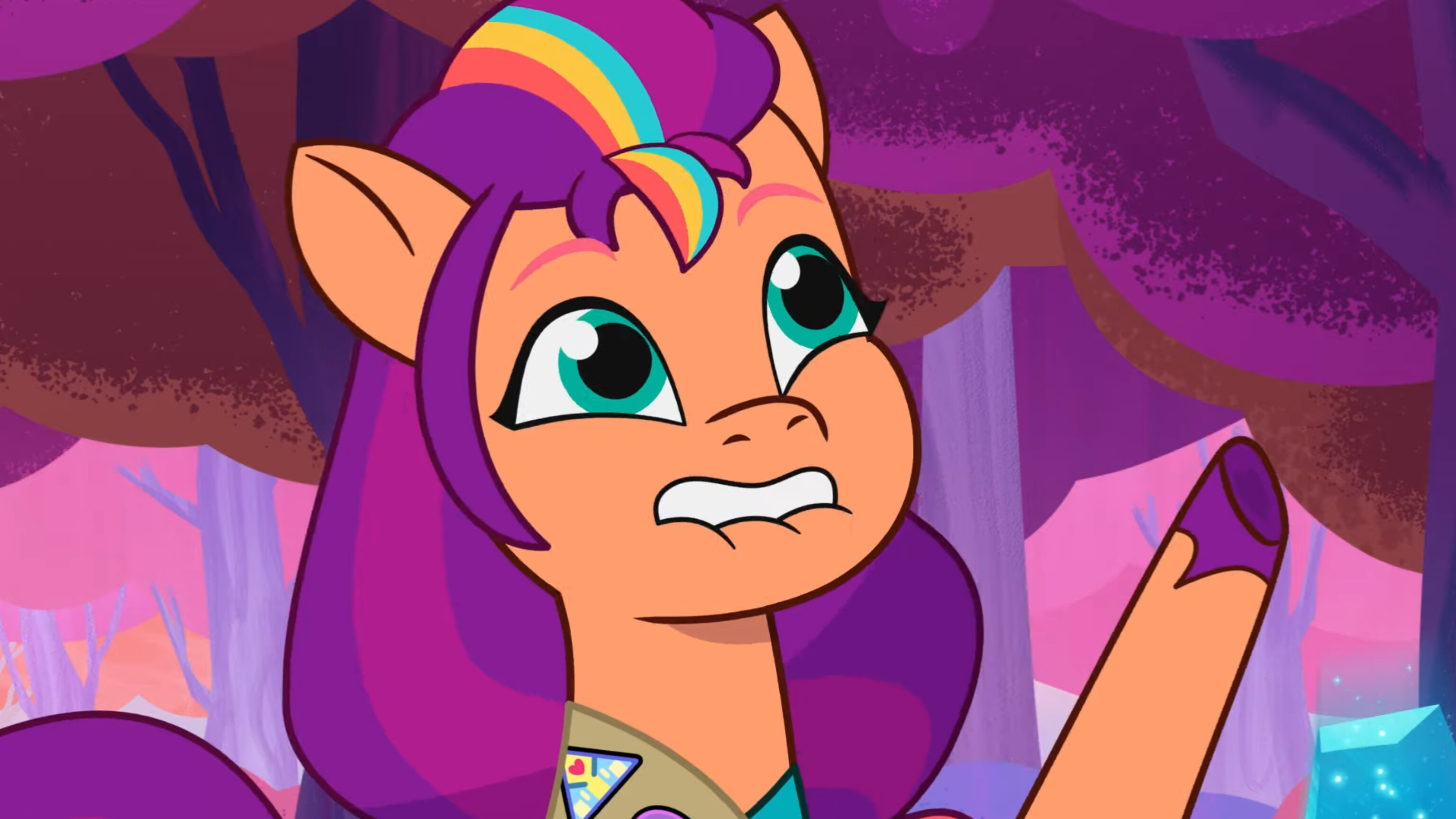 #3208246 - safe, screencap, sunny starscout, earth pony, pony, attack ...