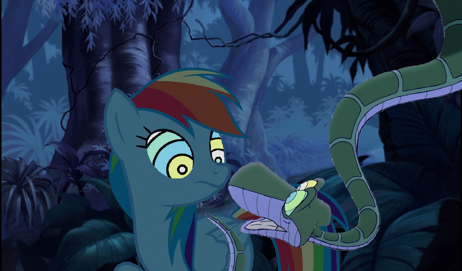 #3209671 - artist needed, safe, rainbow dash, pegasus, pony, snake, g4 ...