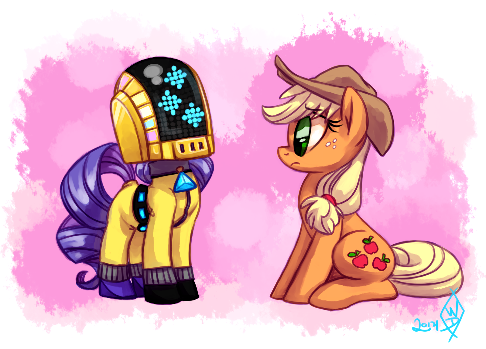 #3209876 - safe, artist:whitediamonds, applejack, rarity, earth pony ...
