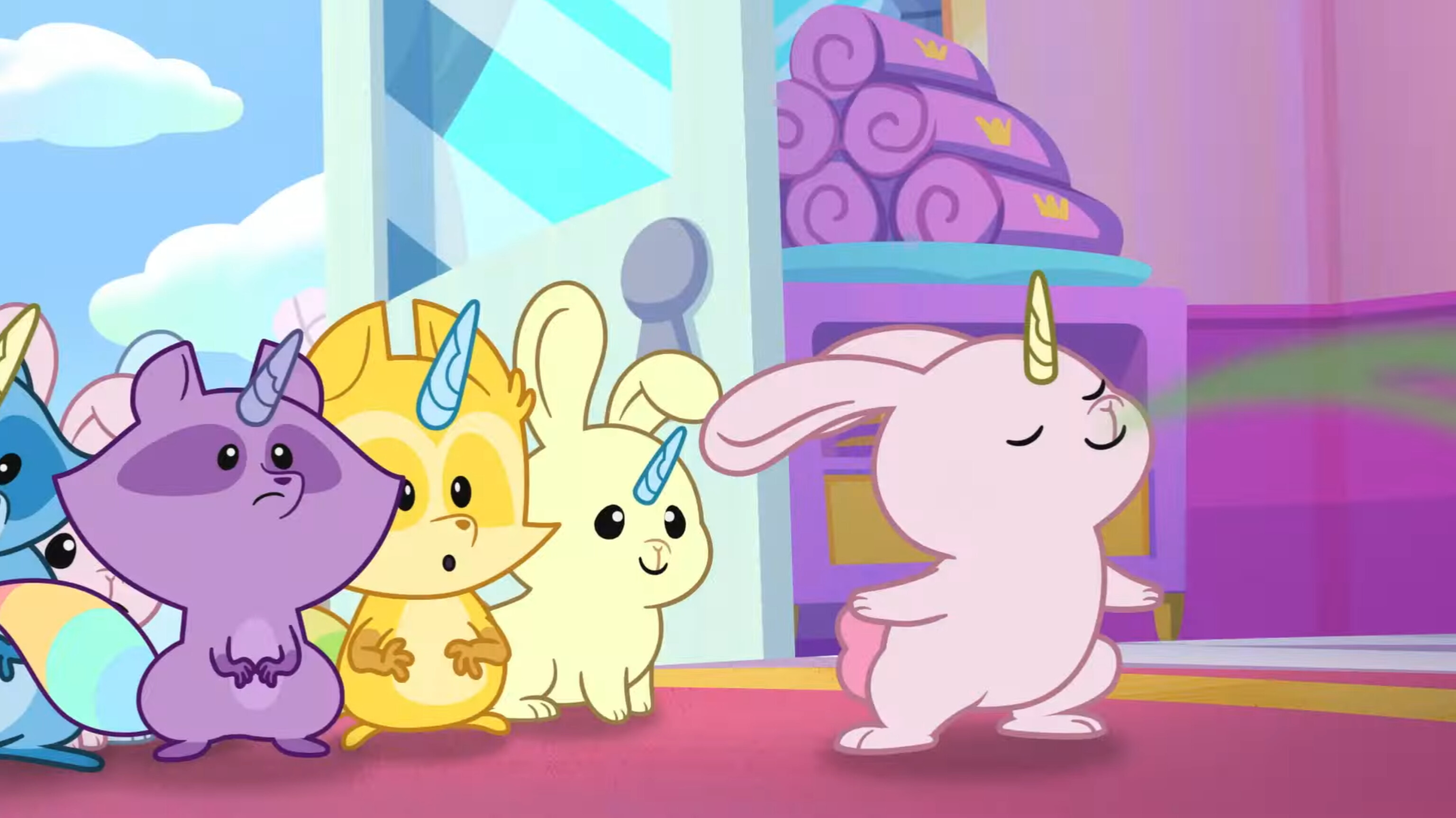 #3196292 - safe, screencap, bunnycorn, rabbit, raccoon, raccoonicorn ...