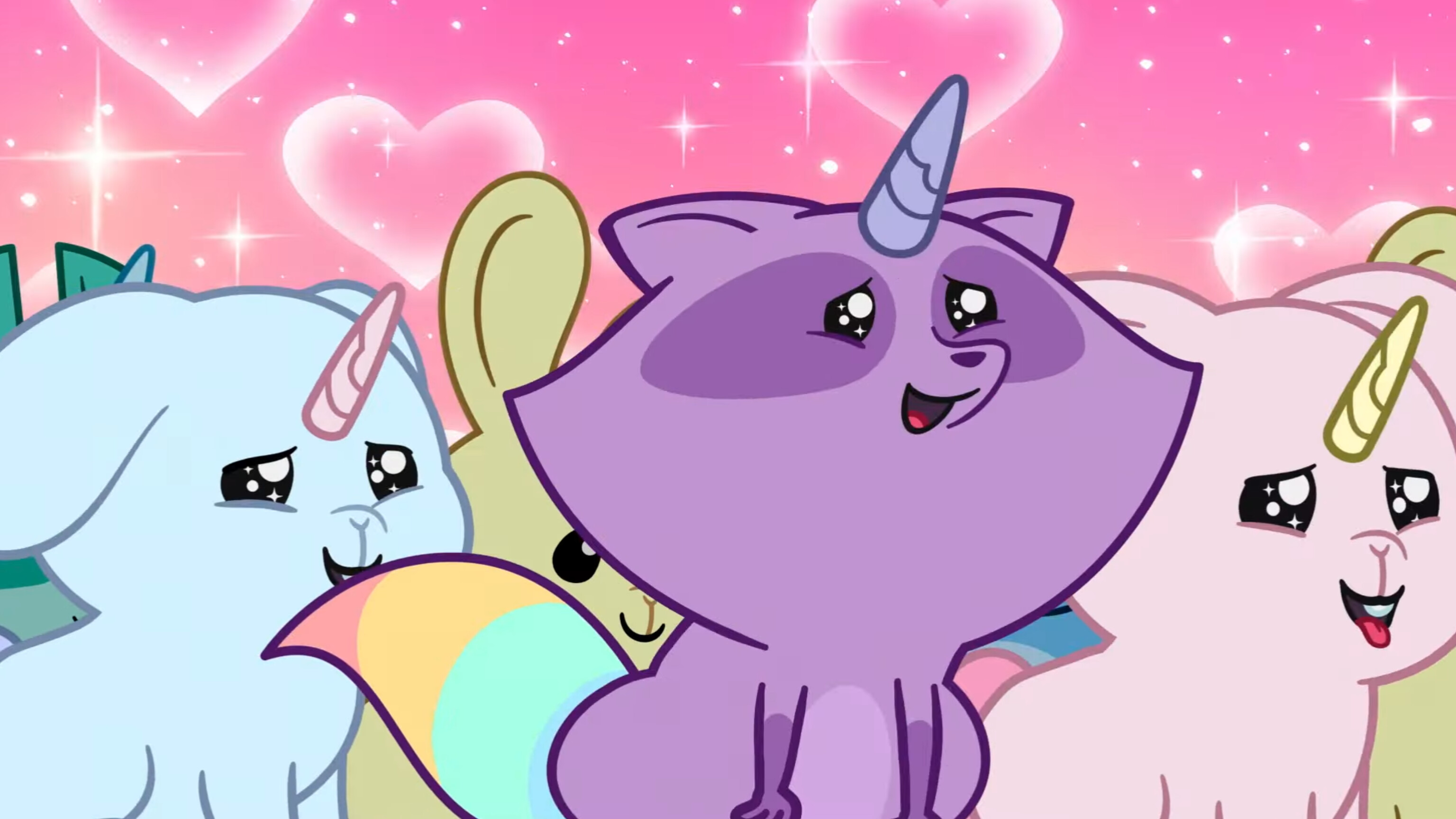 #3196306 - safe, screencap, bunnicorn, rabbit, raccoon, raccoonicorn ...