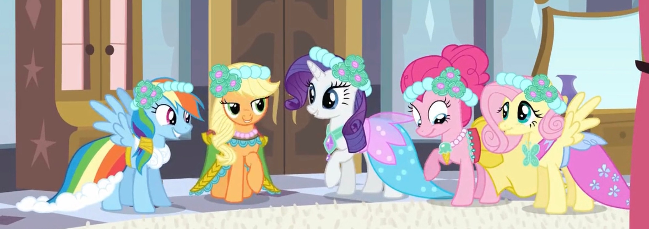 #3196348 - safe, screencap, applejack, fluttershy, pinkie pie, rainbow ...