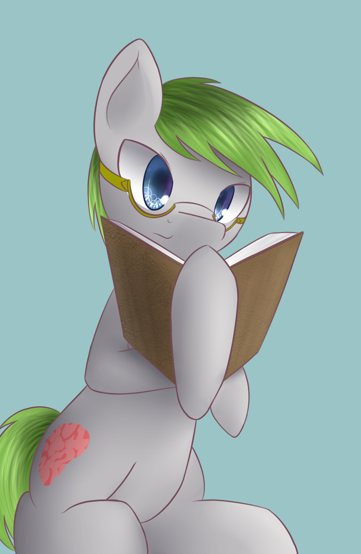 #3196825 - safe, artist:dshou, oc, oc only, earth pony, pony, book, earth pony oc, glasses, male ...