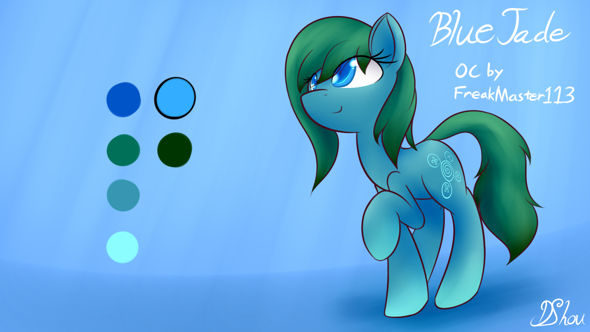 #3197256 - safe, artist:dshou, oc, oc only, oc:blue jade, earth pony, pony, earth pony oc ...