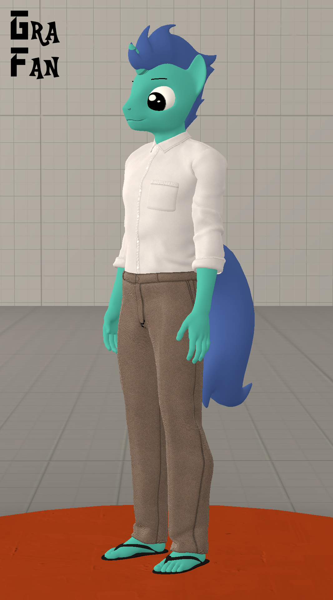 #3272833 - safe, artist:gradiusfanatic, oc, oc only, oc:jack, unicorn, anthro, 3d, male, source ...