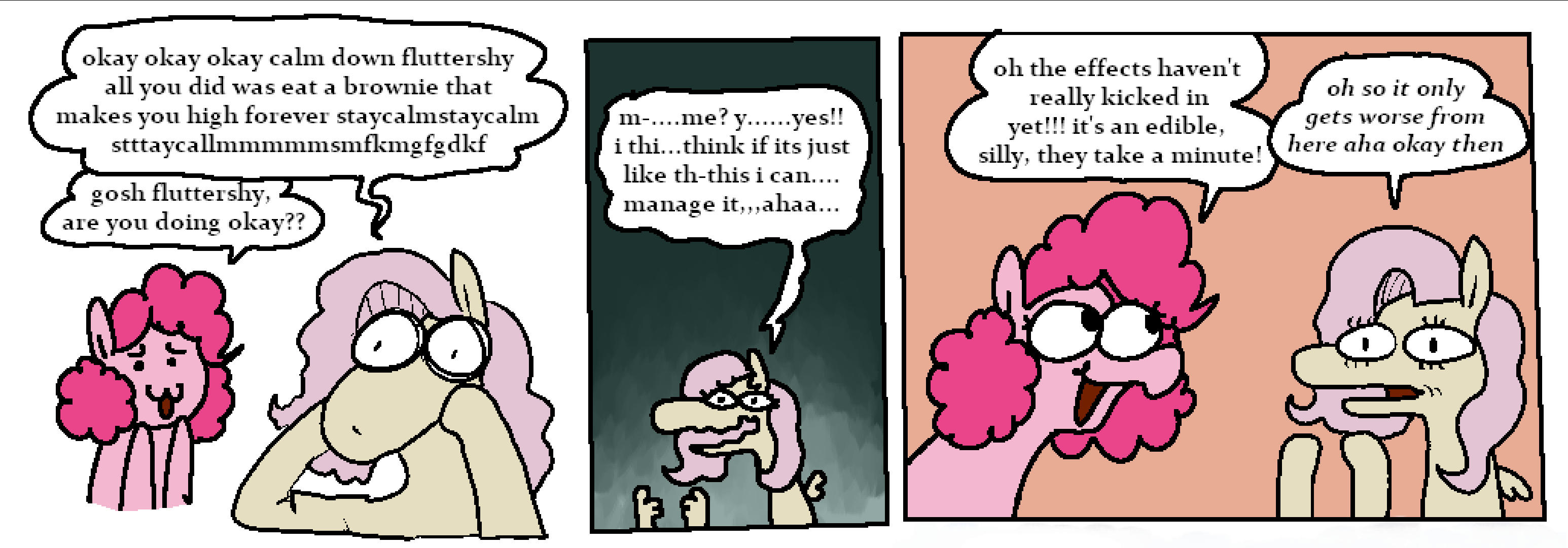 #3272926 - safe, artist:punkittdev, fluttershy, pinkie pie, earth pony, pegasus, pony, g4, comic ...