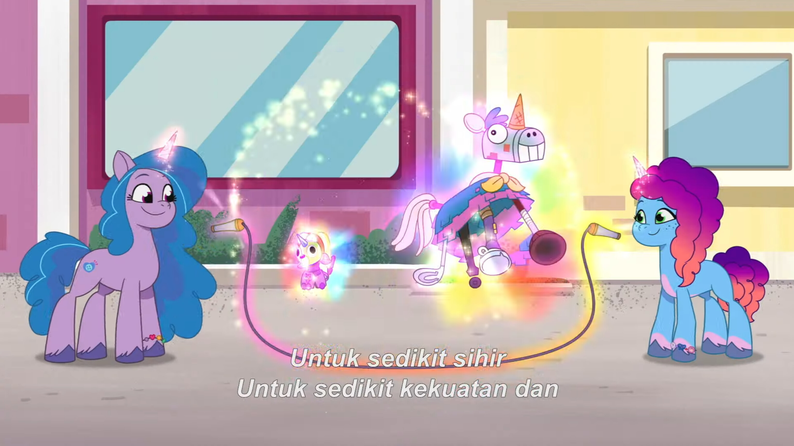 #3278476 - safe, screencap, izzy moonbow, madame taffytail, misty ...