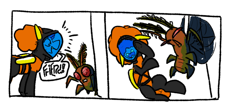 #3278776 - safe, artist:dinexistente, oc, oc only, insect, pony, attack, betrayal, emanata ...