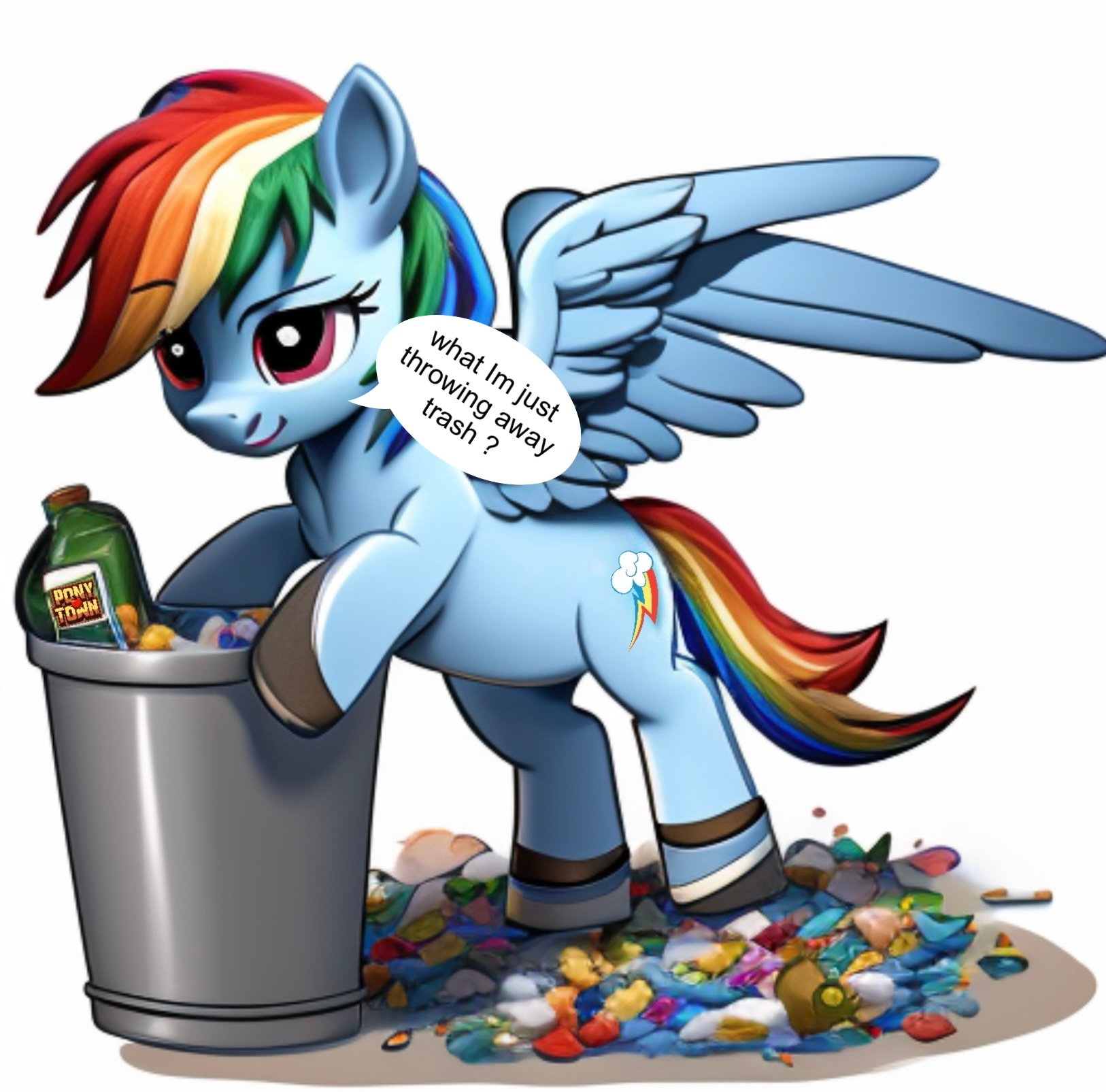#3280912 - safe, ai content, ai generated, edit, rainbow dash, pegasus ...