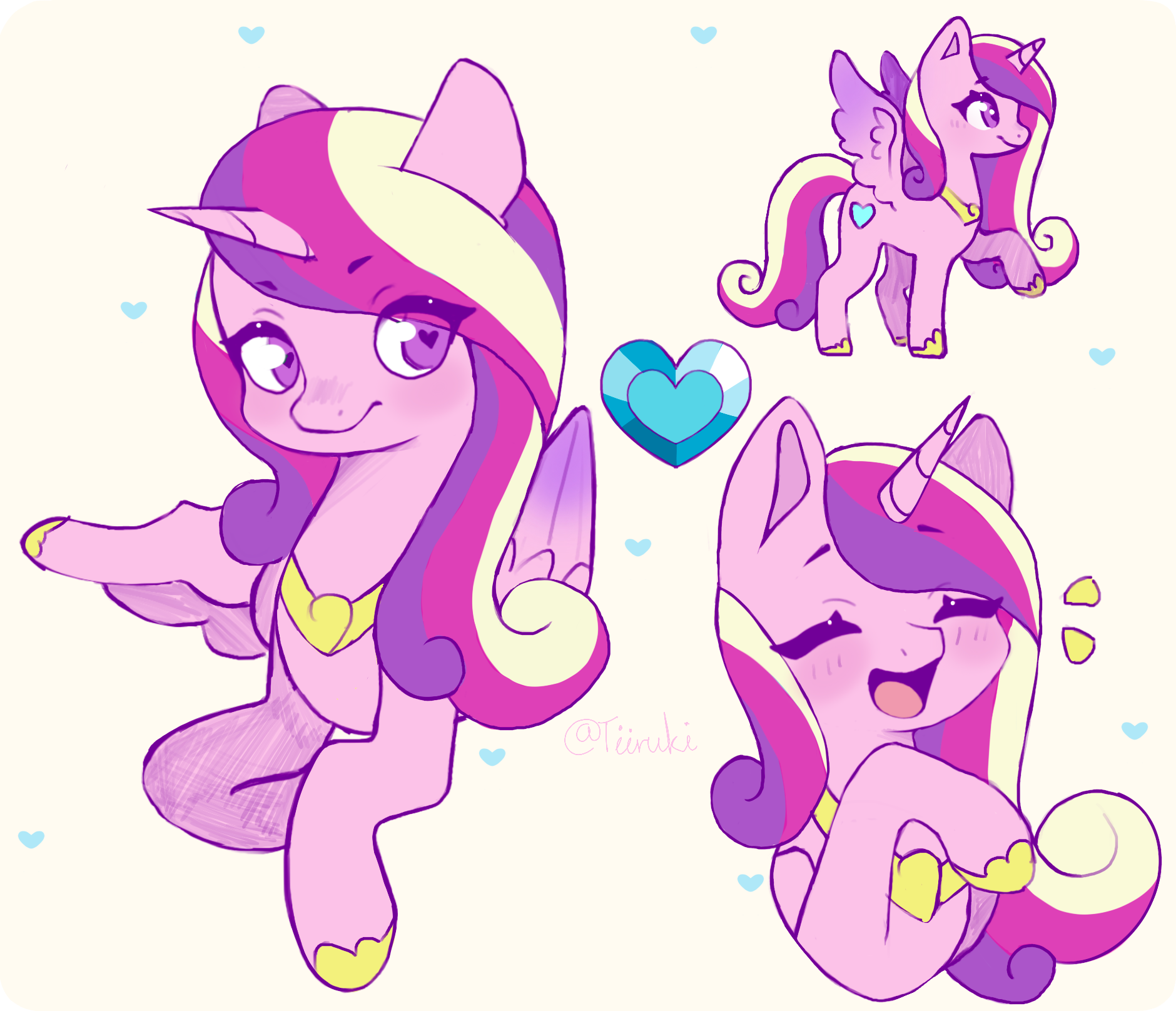 #3280962 - safe, artist:tiiruki, princess cadance, alicorn, pony, g4 ...