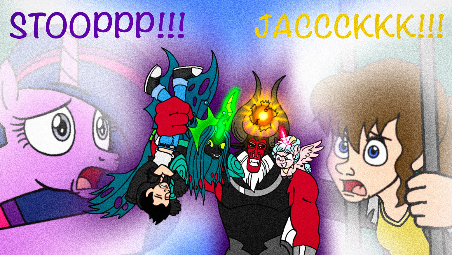 #3281706 - safe, artist:j-mantheangel, cozy glow, lord tirek, queen ...