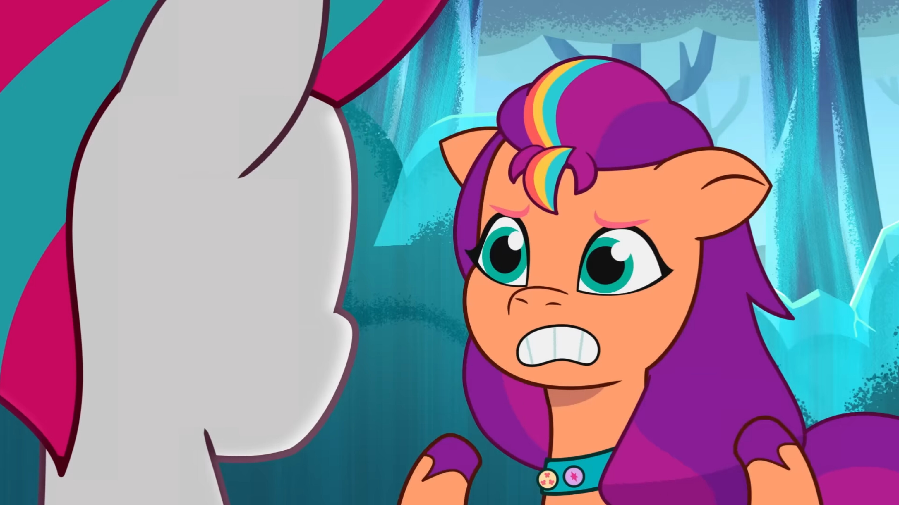 #3282381 - safe, screencap, sunny starscout, zipp storm, earth pony, pegasus, pony, g5, icy ...