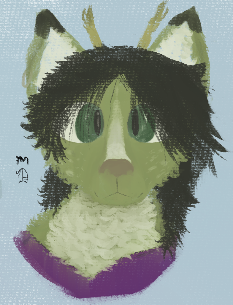 #3283004 - safe, artist:meadow dweller, oc, oc:metal, deer, antlers ...