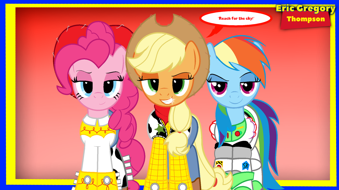 #3284076 - safe, artist:ericgthompson03, applejack, pinkie pie, rainbow ...