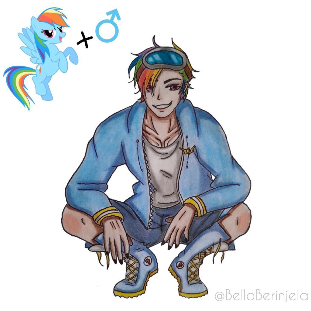 #3273198 - safe, artist:bellaberinjela, rainbow dash, human, g4, human ...