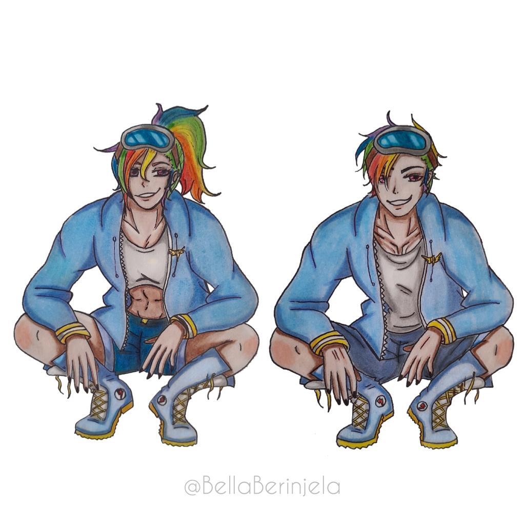 #3273199 - safe, artist:bellaberinjela, rainbow dash, human, g4, female ...