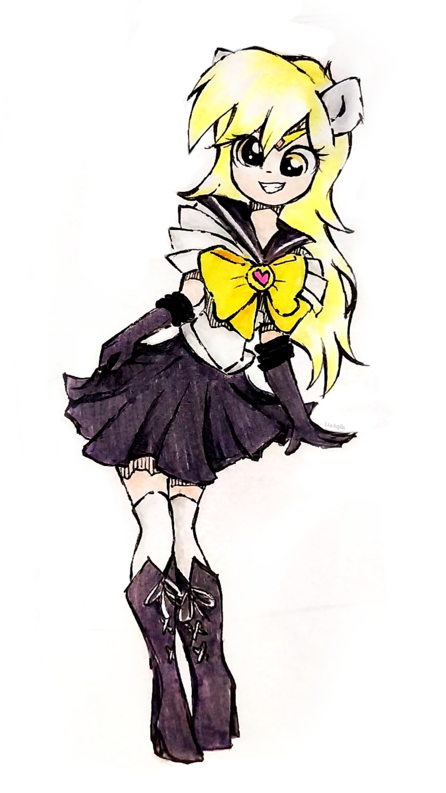 #3273214 - safe, artist:liaaqila, derpy hooves, g4, clothes, commission ...