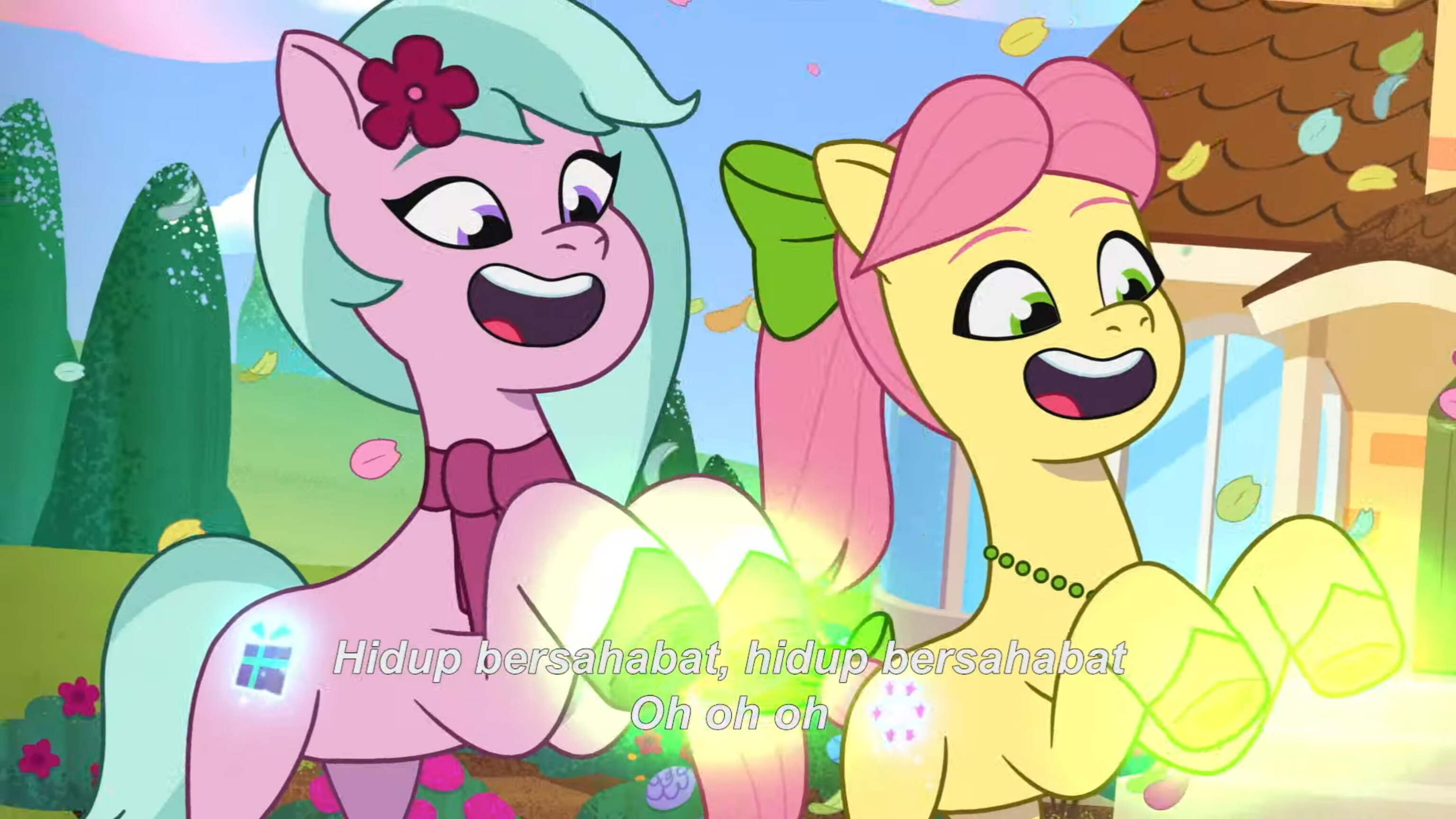 #3284394 - safe, screencap, dahlia, posey bloom, earth pony, pony, g5 ...