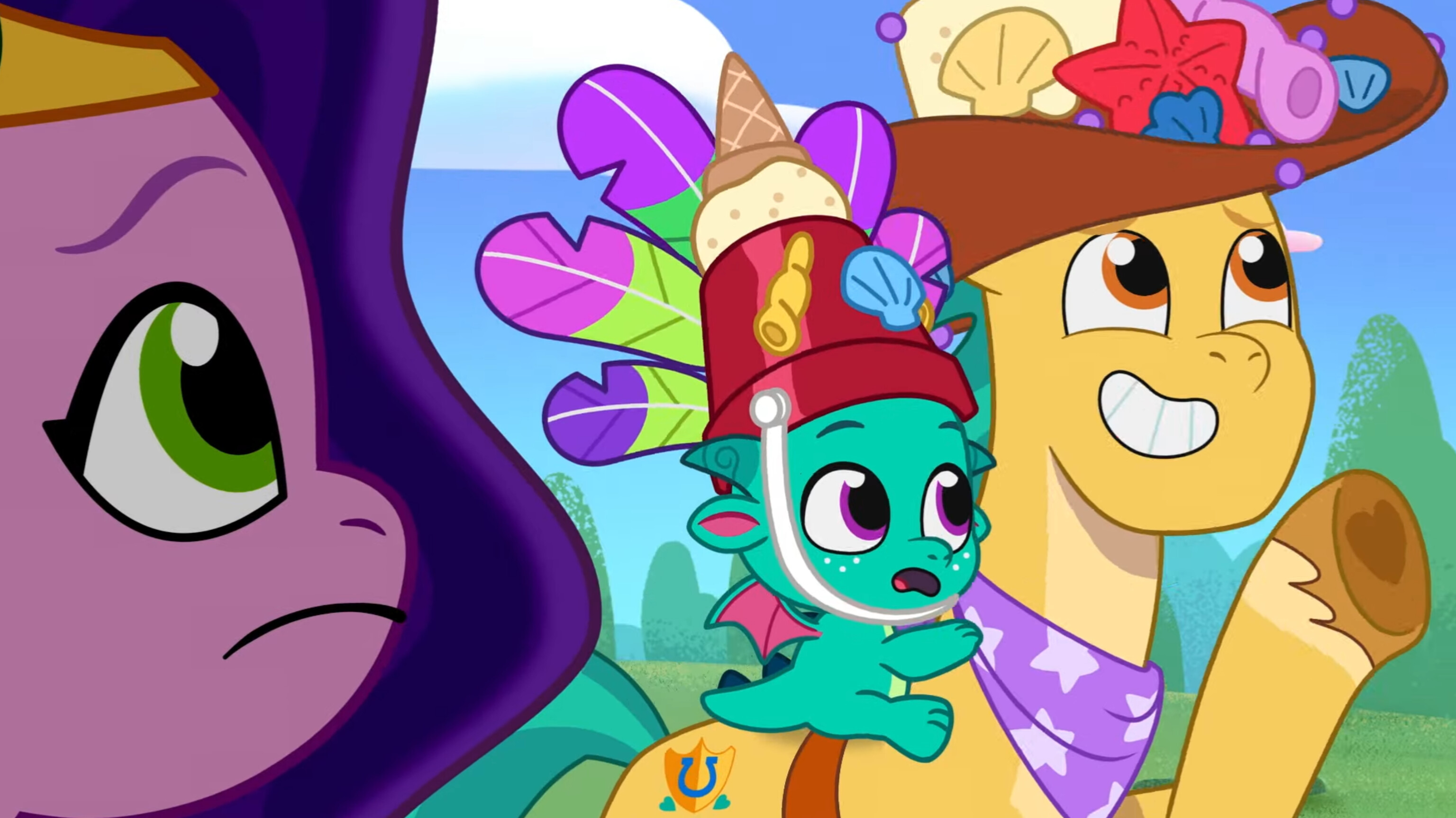 #3284715 - safe, screencap, hitch trailblazer, pipp petals, sparky ...