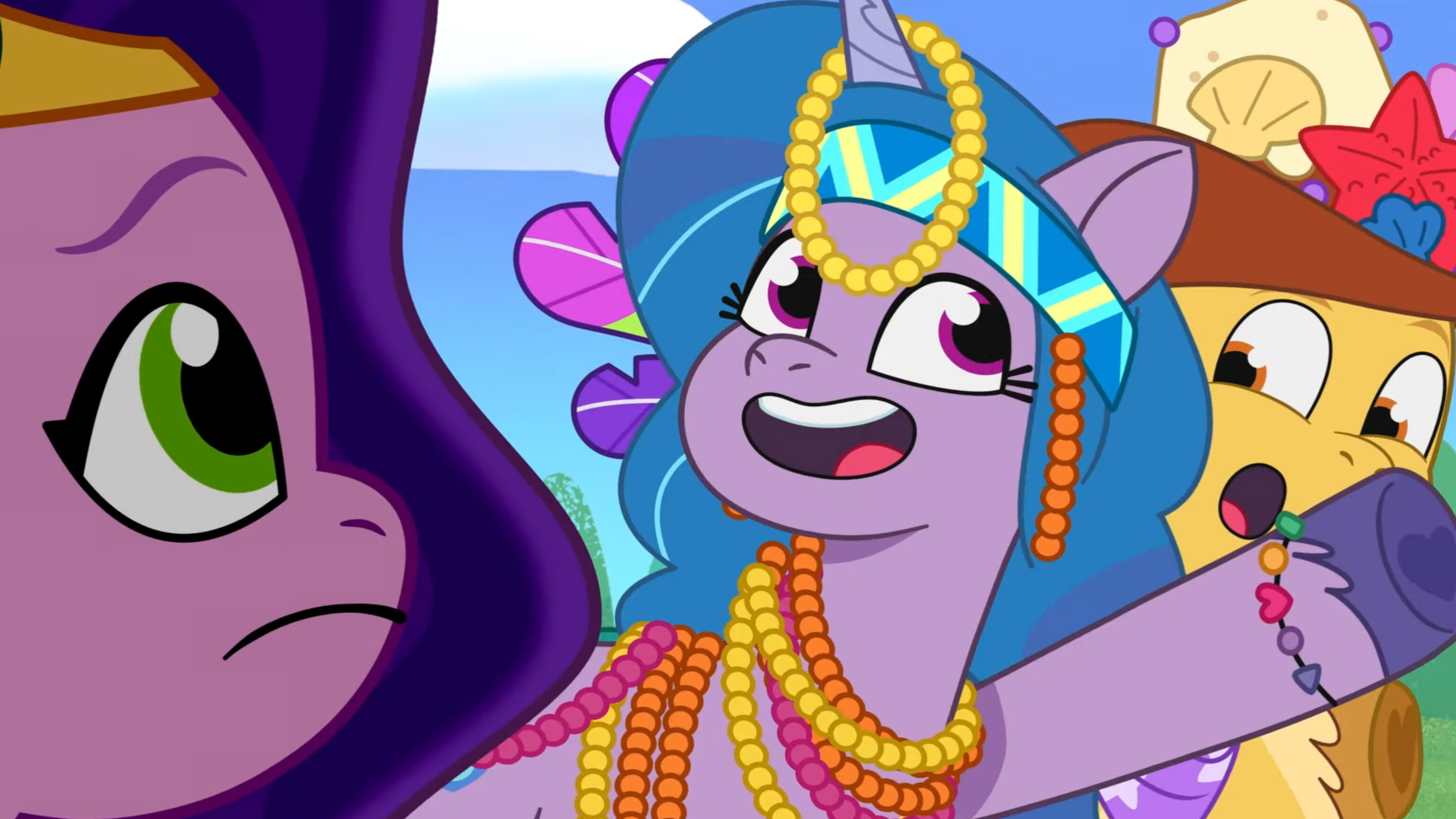 #3284719 - safe, screencap, hitch trailblazer, izzy moonbow, pipp ...