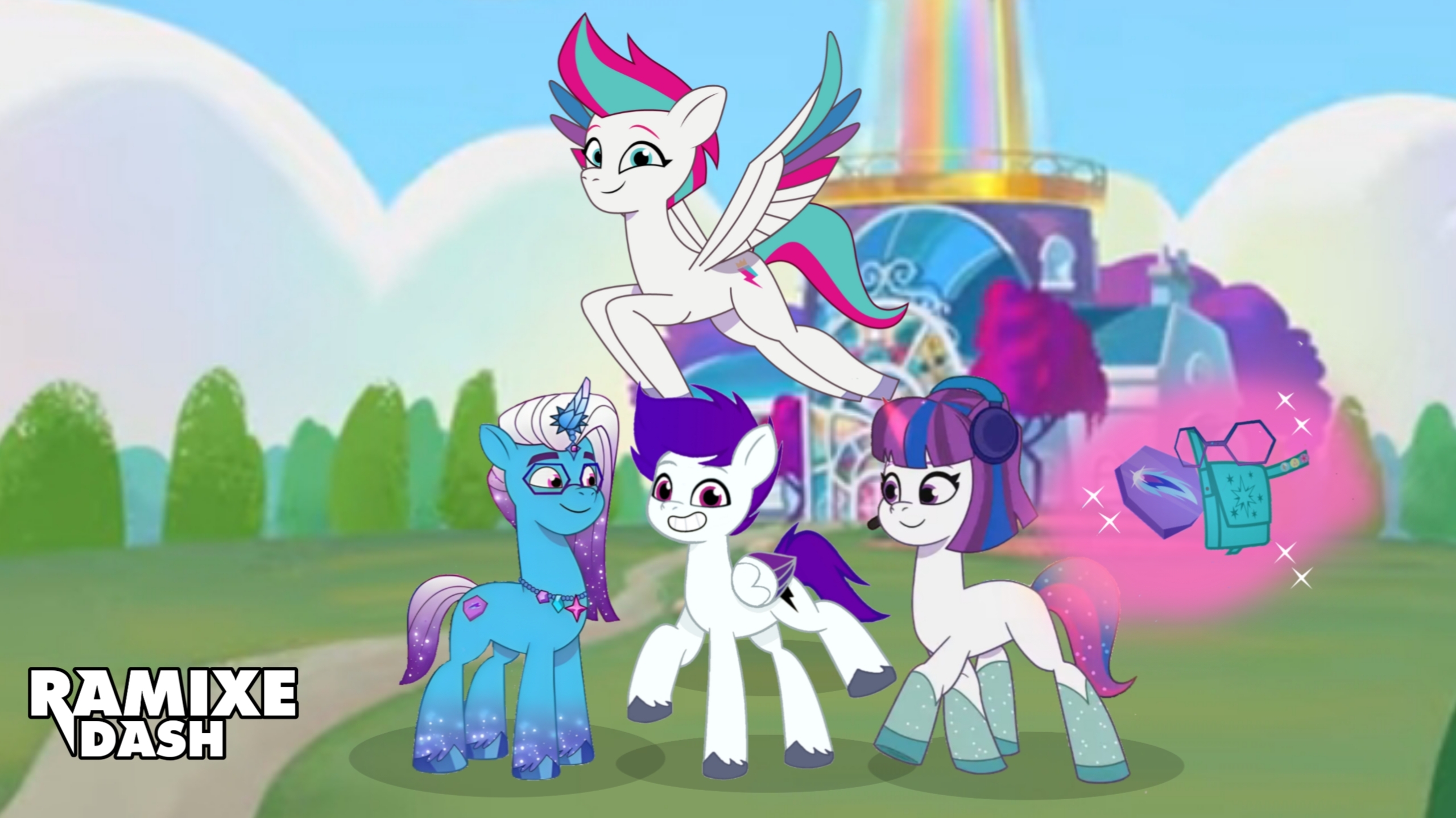 #3285074 - safe, artist:ramixe dash, comet (g5), little rock, zipp ...