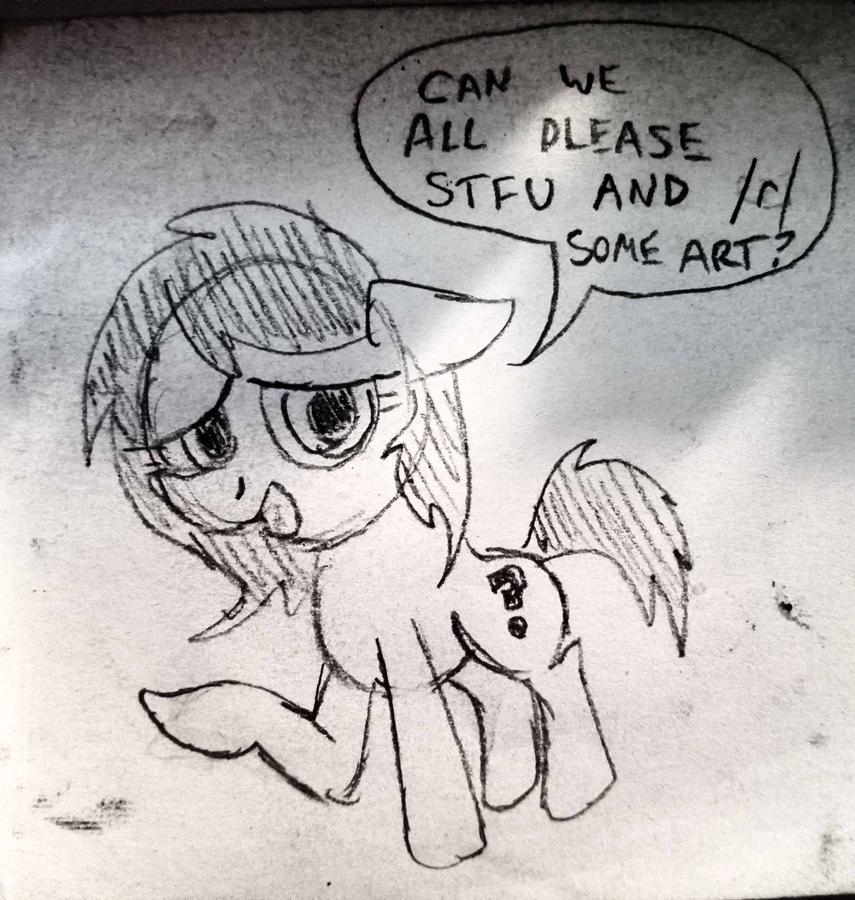 #3274330 - safe, artist:dhm, oc, oc:filly anon, pony, 4chan, concerned ...