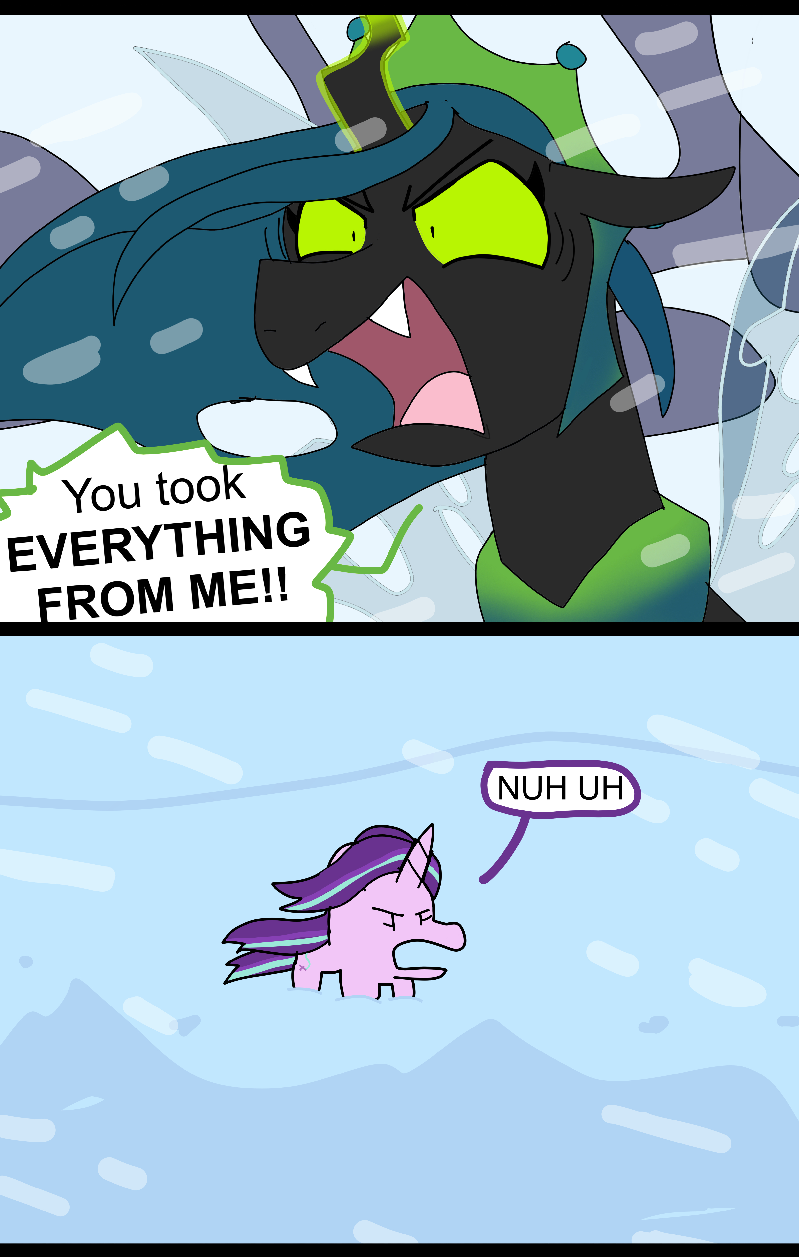 #3291043 - safe, artist:sketchyboi25, queen chrysalis, starlight ...