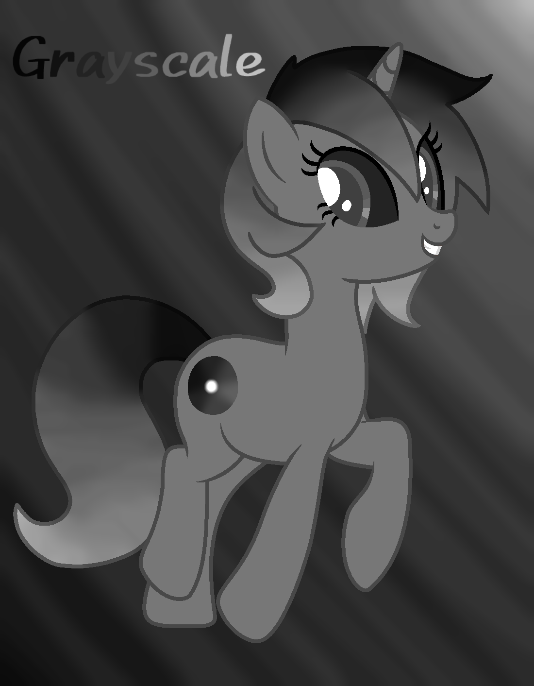#3291213 - safe, oc, oc:grayscale, pony, unicorn, grayscale, monochrome, solo - Derpibooru