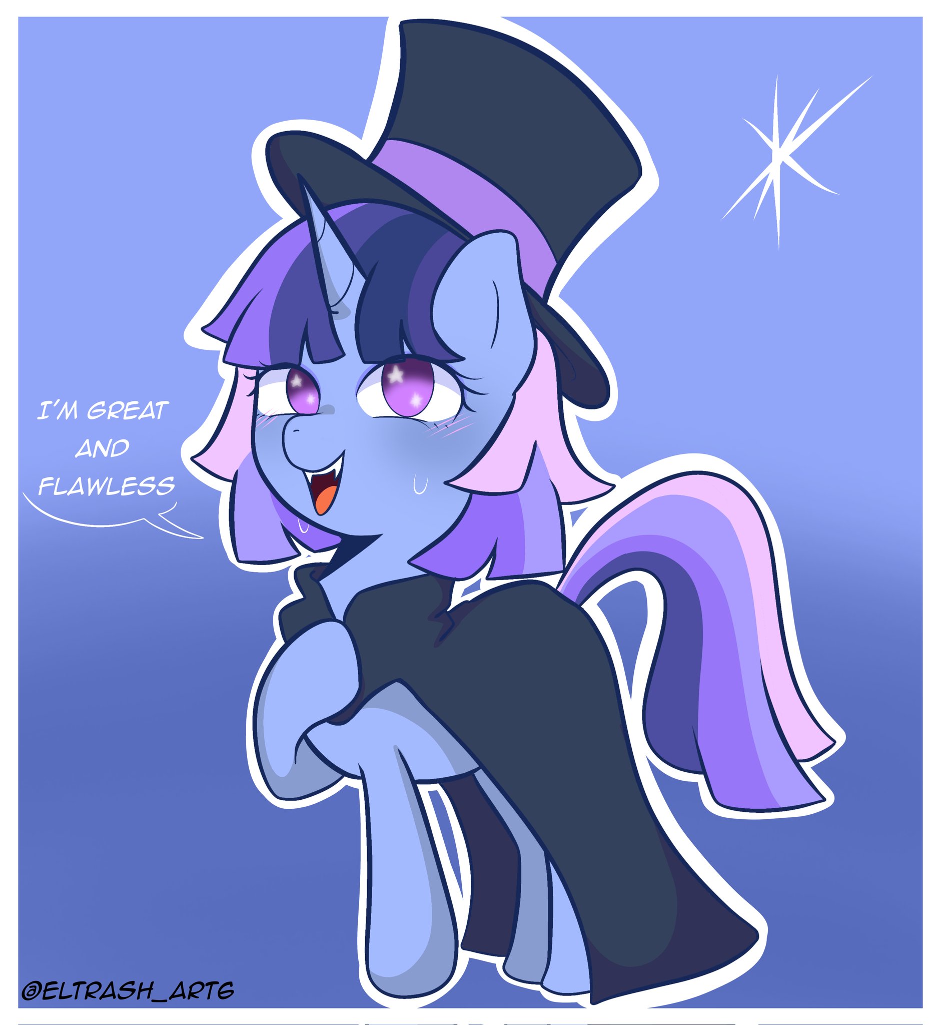 #3462250 - safe, artist:eltrash_art6, oc, oc only, oc:flawless sparklemoon, pony, unicorn, my ...