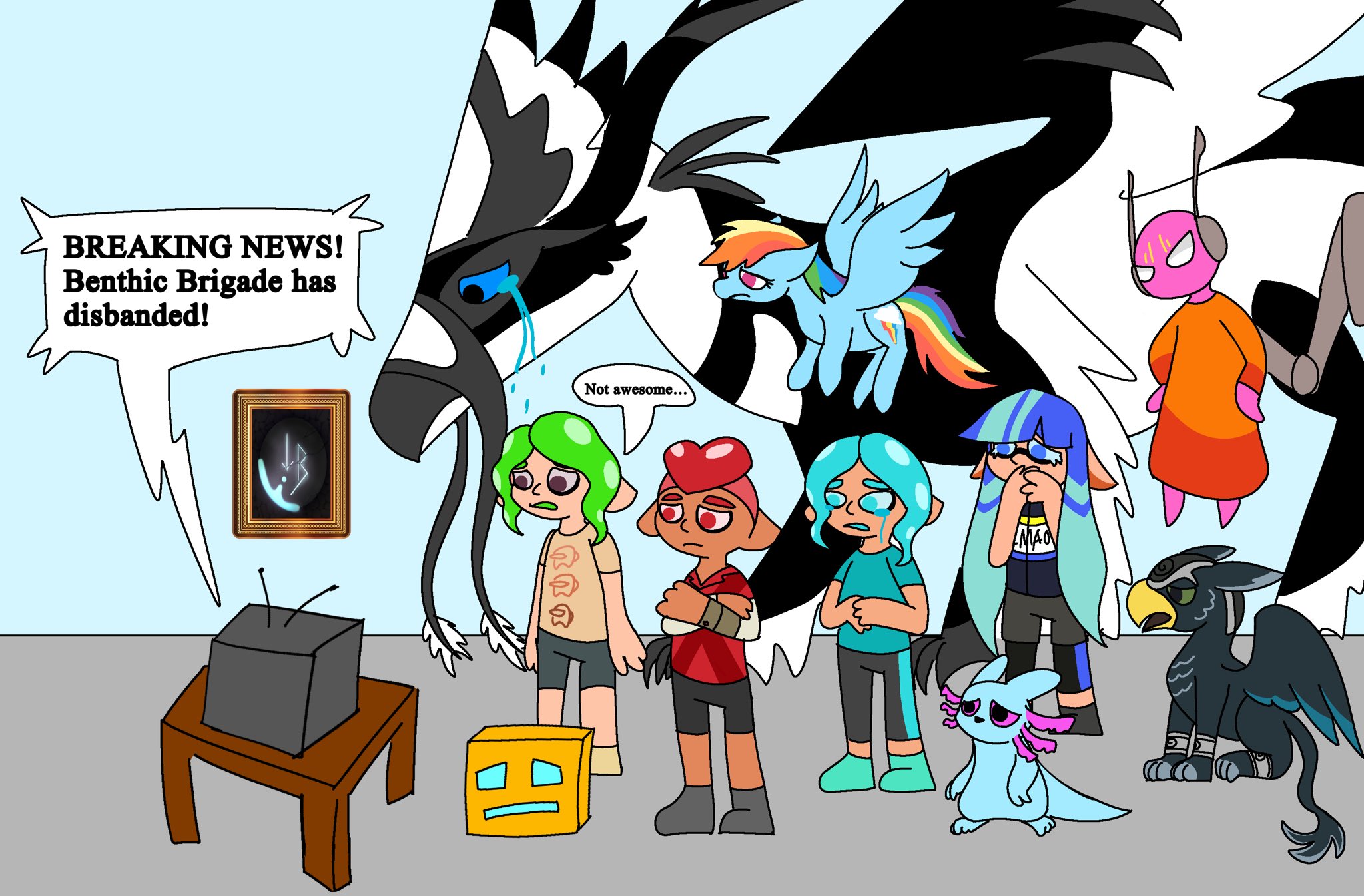 #3464964 - safe, artist:toothpaste_spl, rainbow dash, inkling, pegasus ...