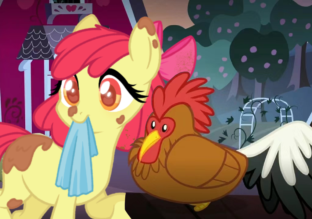 #3465015 - safe, artist:xiaotanhuan, apple bloom, bird, earth pony ...