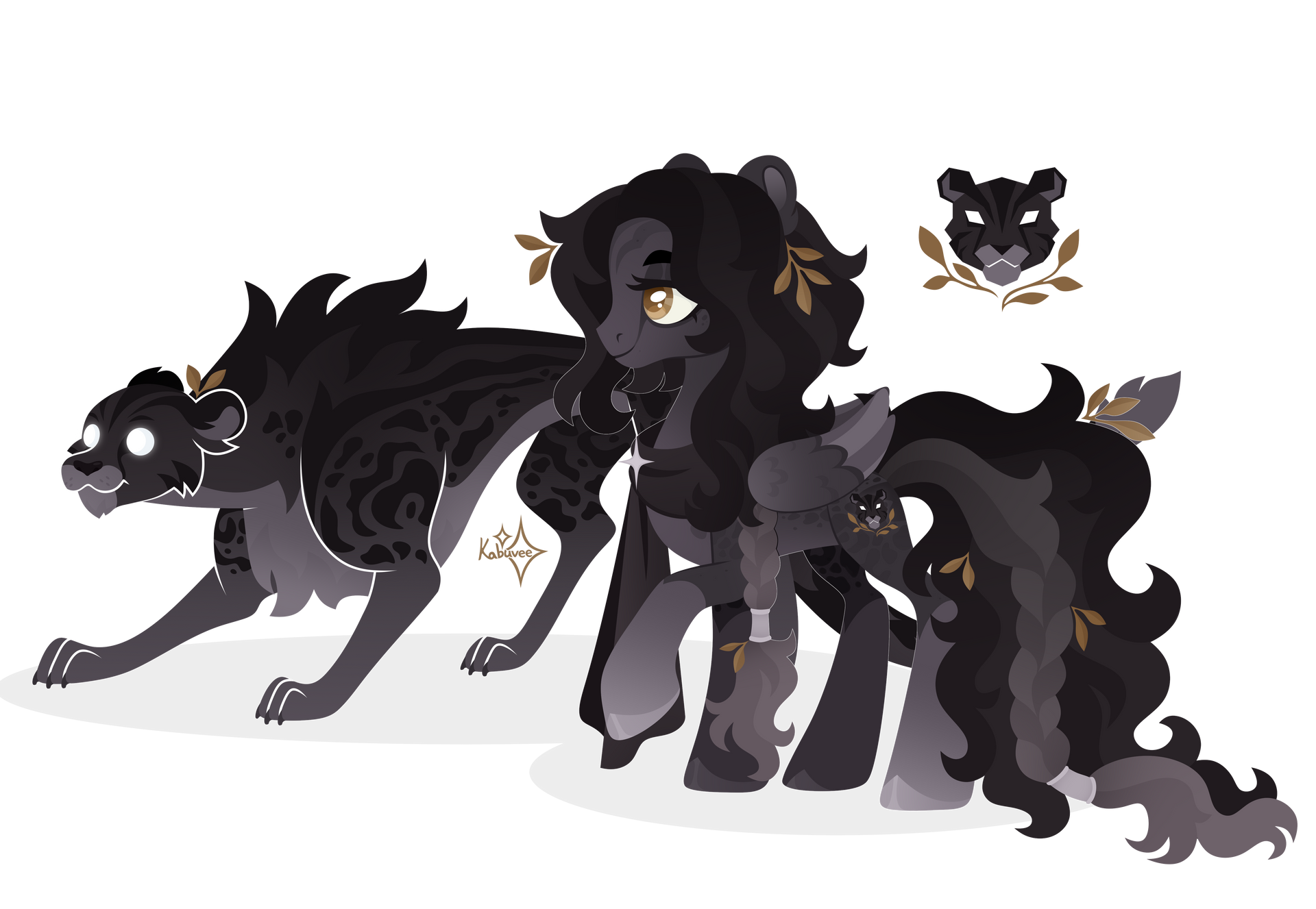 #3465422 - safe, artist:kabuvee, oc, oc only, big cat, leopard, pony ...