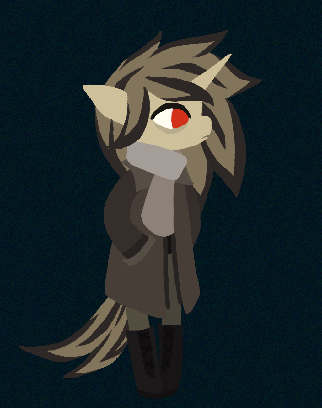 #3465595 - safe, artist:koviry, oc, oc only, oc:sandy vain, unicorn, anthro, horn, night in the ...