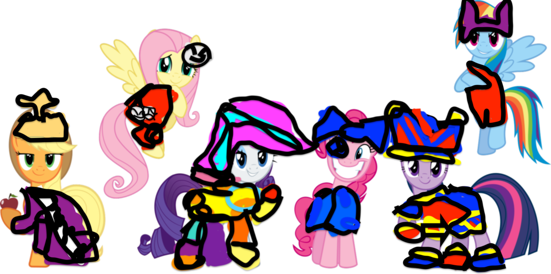 #3467121 - safe, artist:gab_eka(gabyshevakata), applejack, fluttershy ...