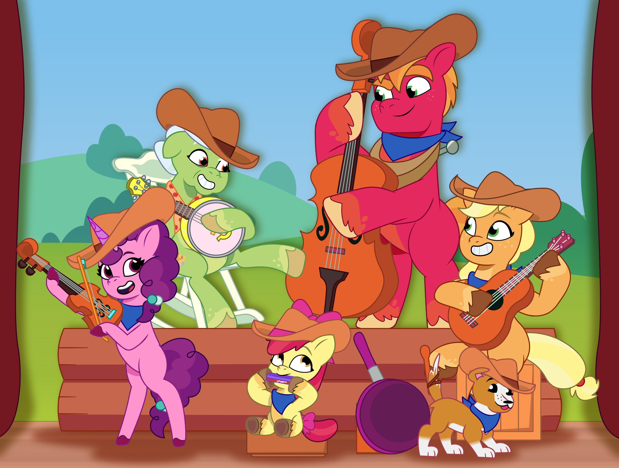 #3467538 - safe, artist:prixy05, apple bloom, applejack, big macintosh ...