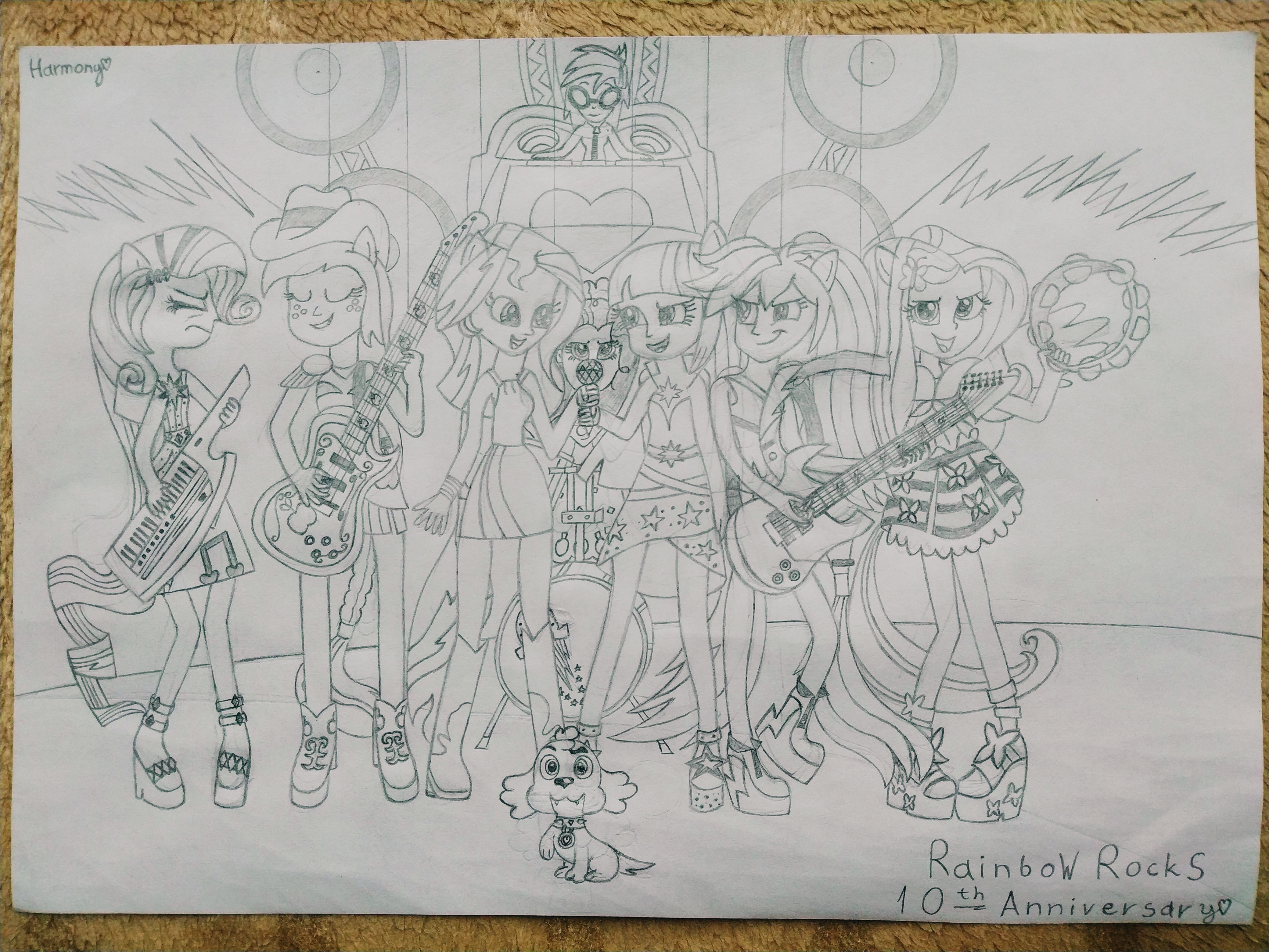 #3454670 - safe, artist:[mlp] harmony, applejack, dj pon-3, fluttershy ...