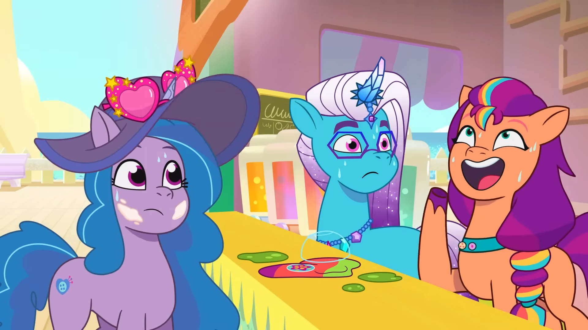 #3469083 - safe, screencap, comet (g5), izzy moonbow, sunny starscout ...