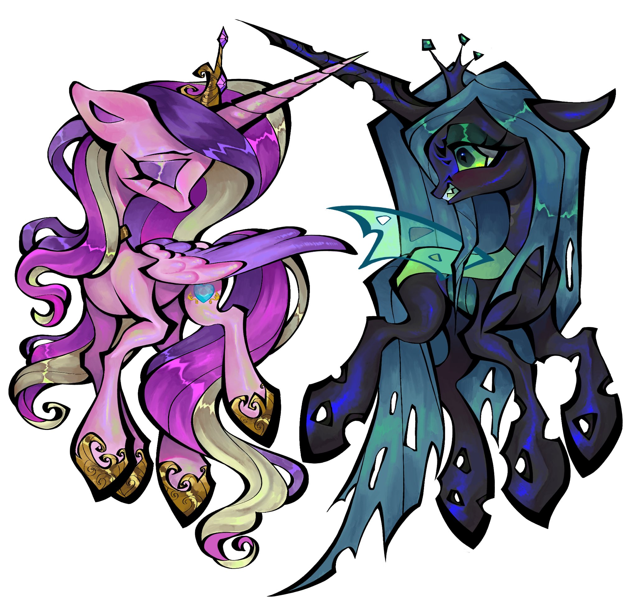 #3469718 - safe, artist:broniesforponies, princess cadance, queen ...