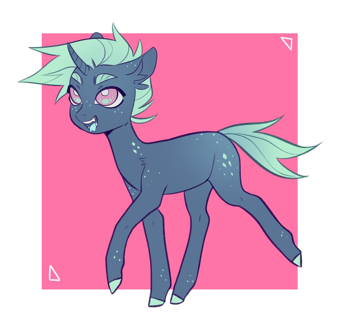 #3470516 - safe, artist:saturn cat, oc, oc only, pony, unicorn, 2020, blue coat, cyan mane, cyan ...