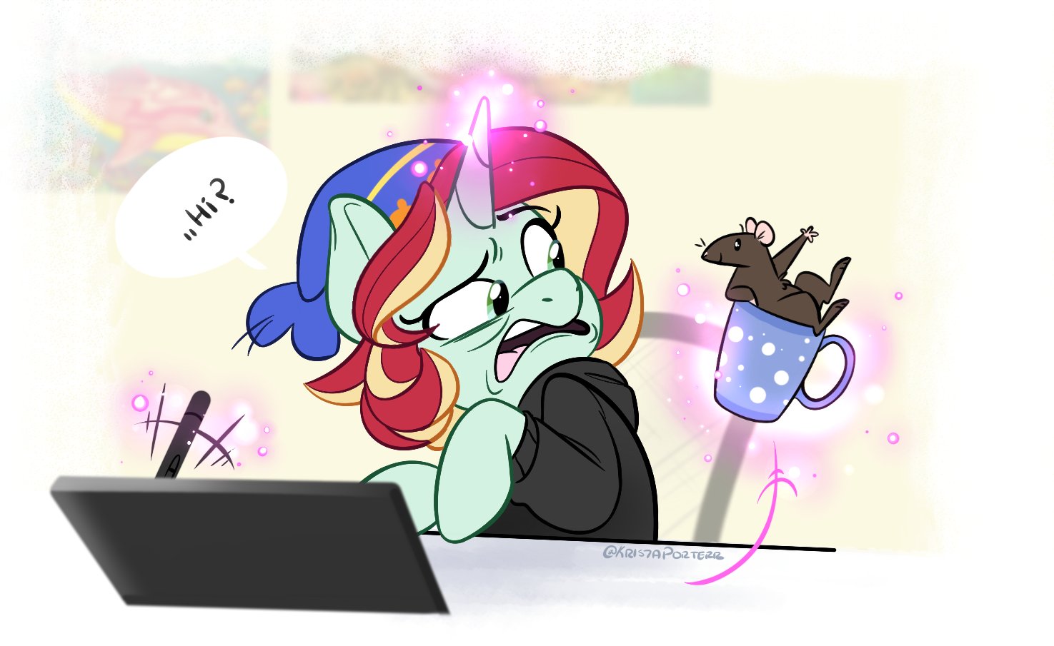 #3471689 - safe, artist:kristaporterr, oc, oc only, pony, rat, g4 ...