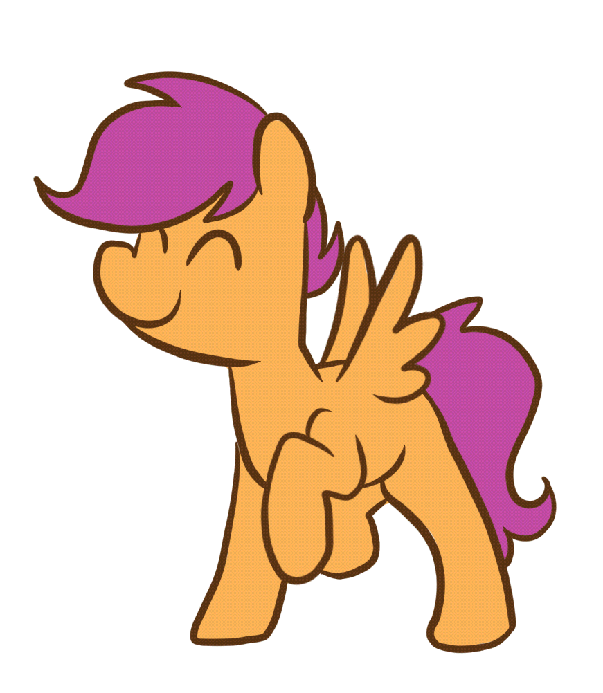 #3473488 - safe, artist:smirk, scootaloo, pony, g4, animated, eyes closed, frame by frame, gif ...