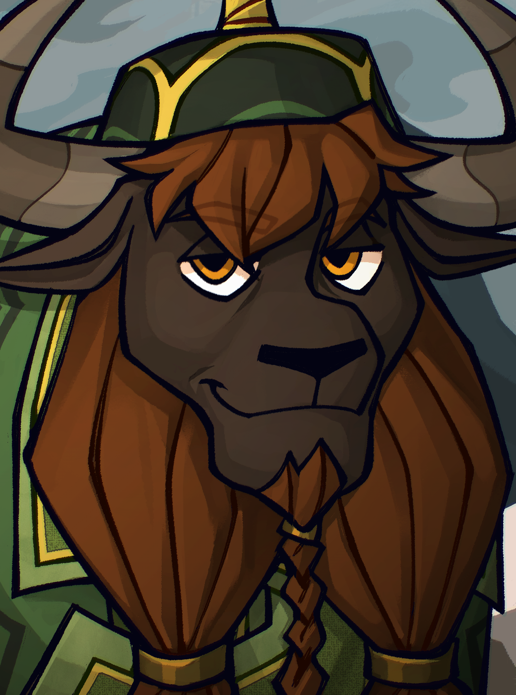 #3474454 - safe, artist:bunnyshrubby, oc, oc only, oc:maihov, yak ...