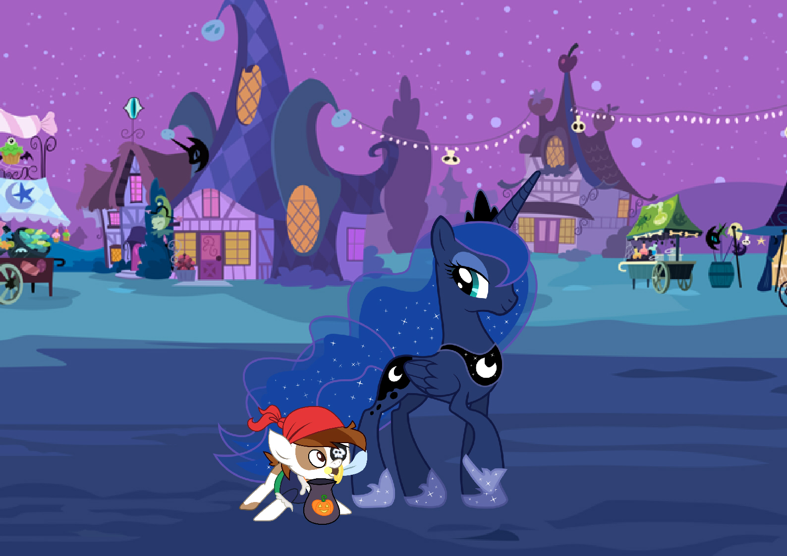 #3474562 - safe, artist:pantera000, pipsqueak, princess luna, alicorn ...