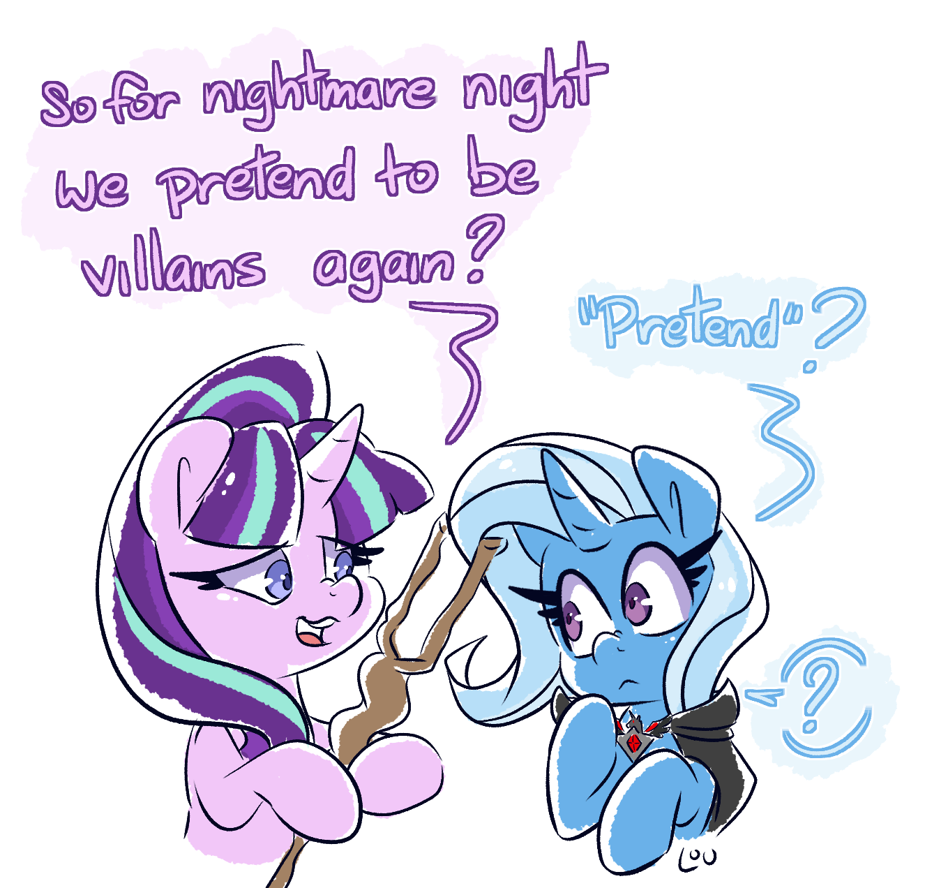 #3474697 - safe, artist:lou, starlight glimmer, trixie, pony, unicorn ...